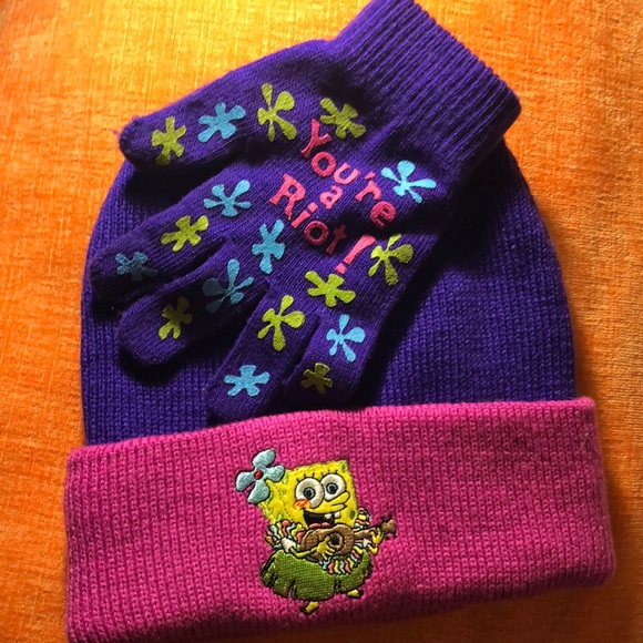 Accessories | Spongebob Squarepants Winter Hat And Gloves For Child ...